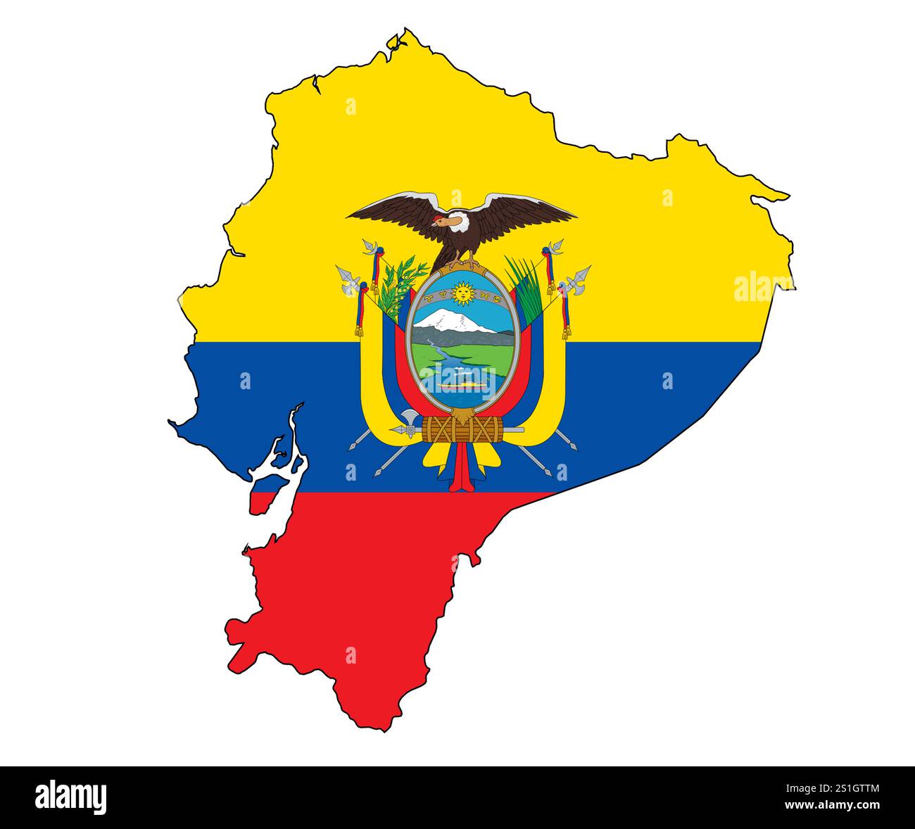 Ecuador flag with border outline Stock Photo - Alamy