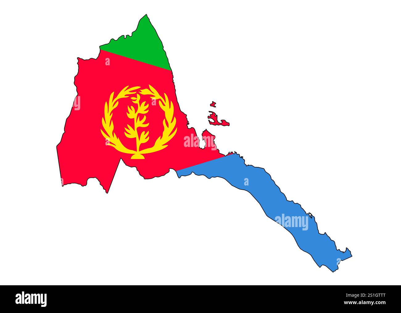 Eritrea flag with border outline Stock Photo - Alamy
