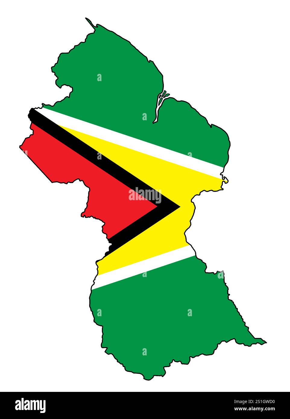 Guyana flag illustration Cut Out Stock Images & Pictures - Alamy