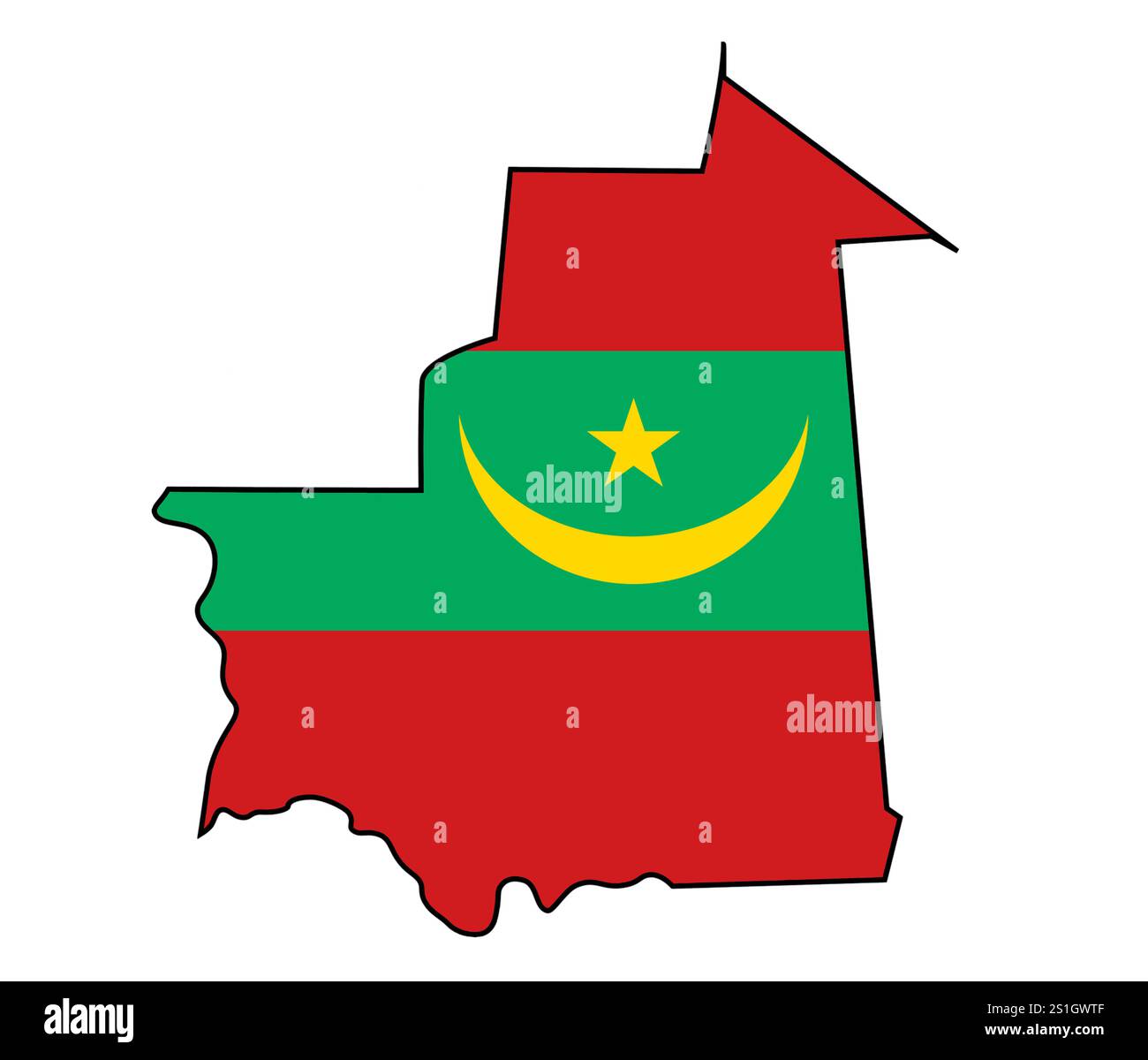 Country mauritania map Cut Out Stock Images & Pictures - Alamy
