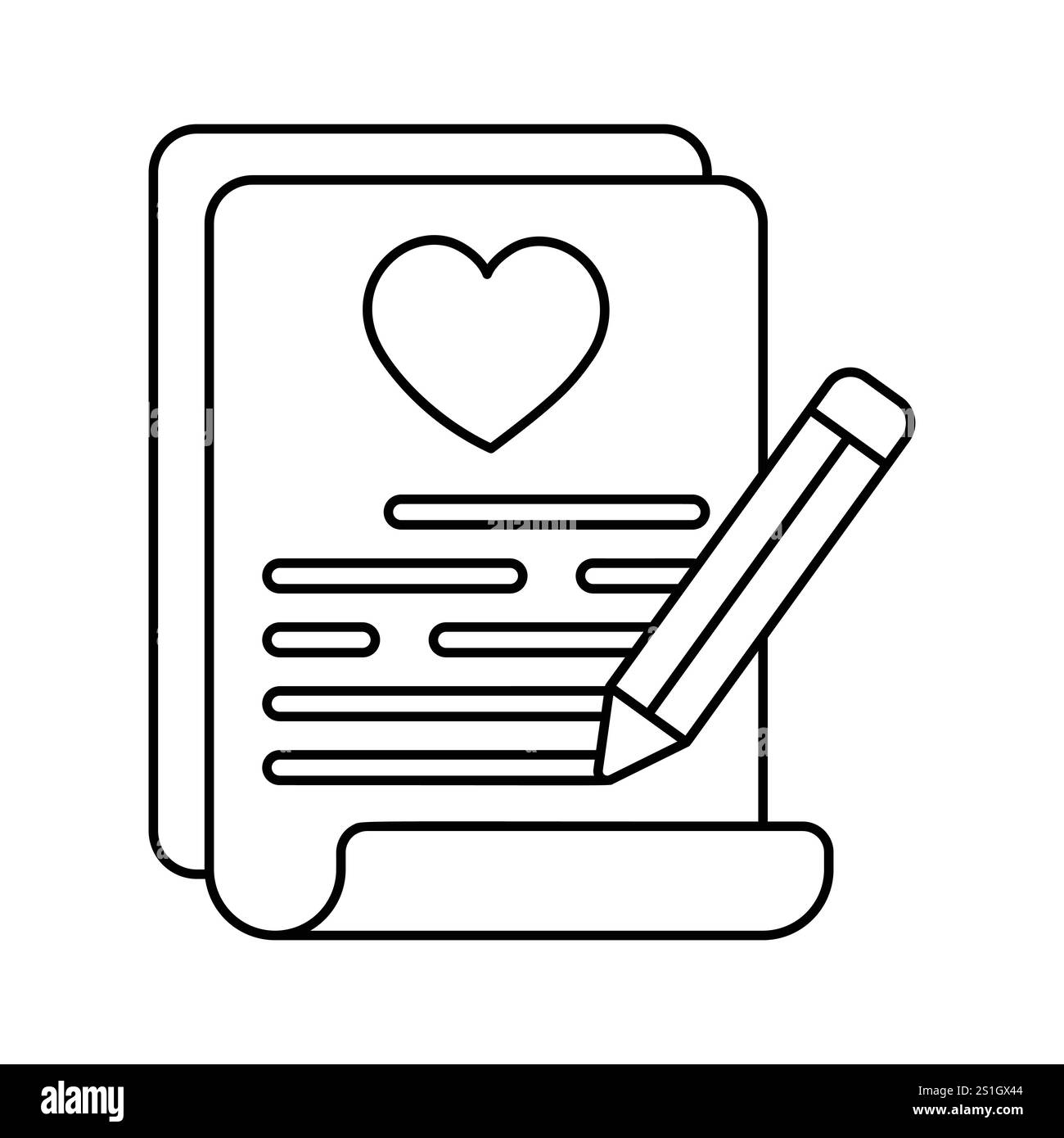 A handwritten love letter expressing deep feelings and affection Stock ...