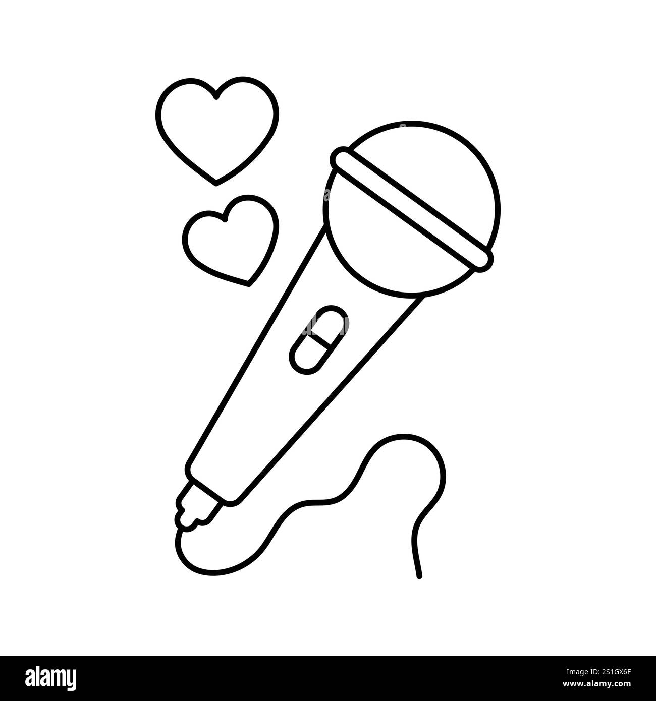 A microphone with hearts, indicating karaoke fun at weddings Stock ...