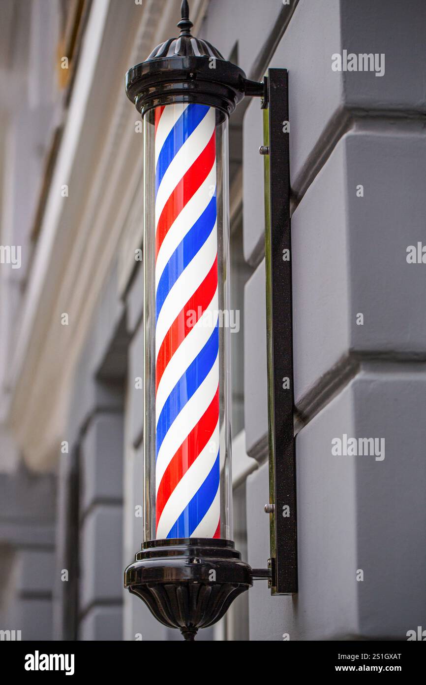 Classic barber logo. Barber shop pole. Logo of the barbershop, symbol ...