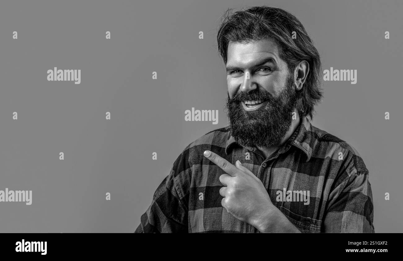 Happy guy pointing finger Black and White Stock Photos & Images - Alamy