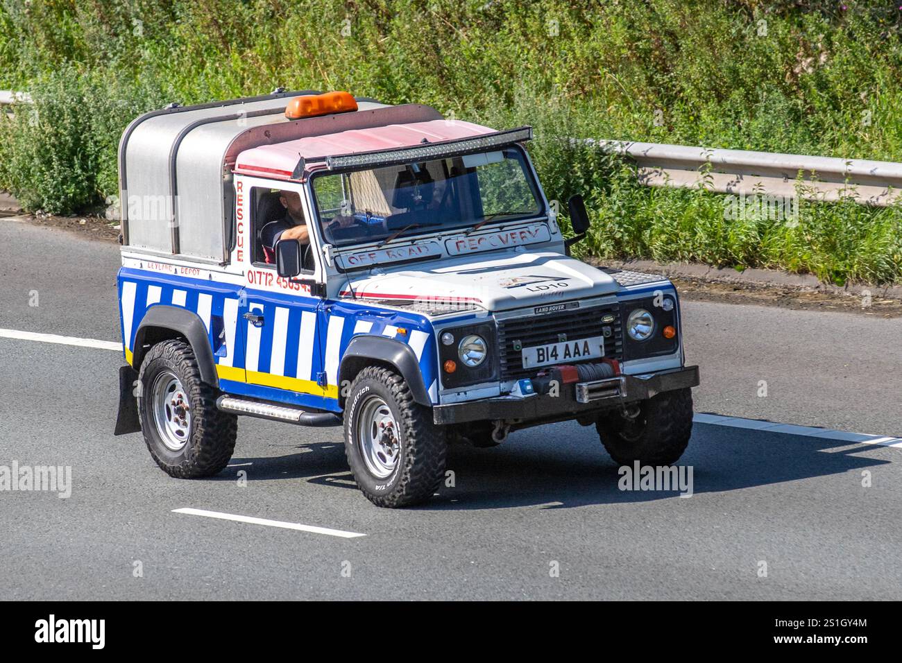 1989 Blue white Land Rover 90 4C SW DT Diesel. an off-road SWB rescue ...