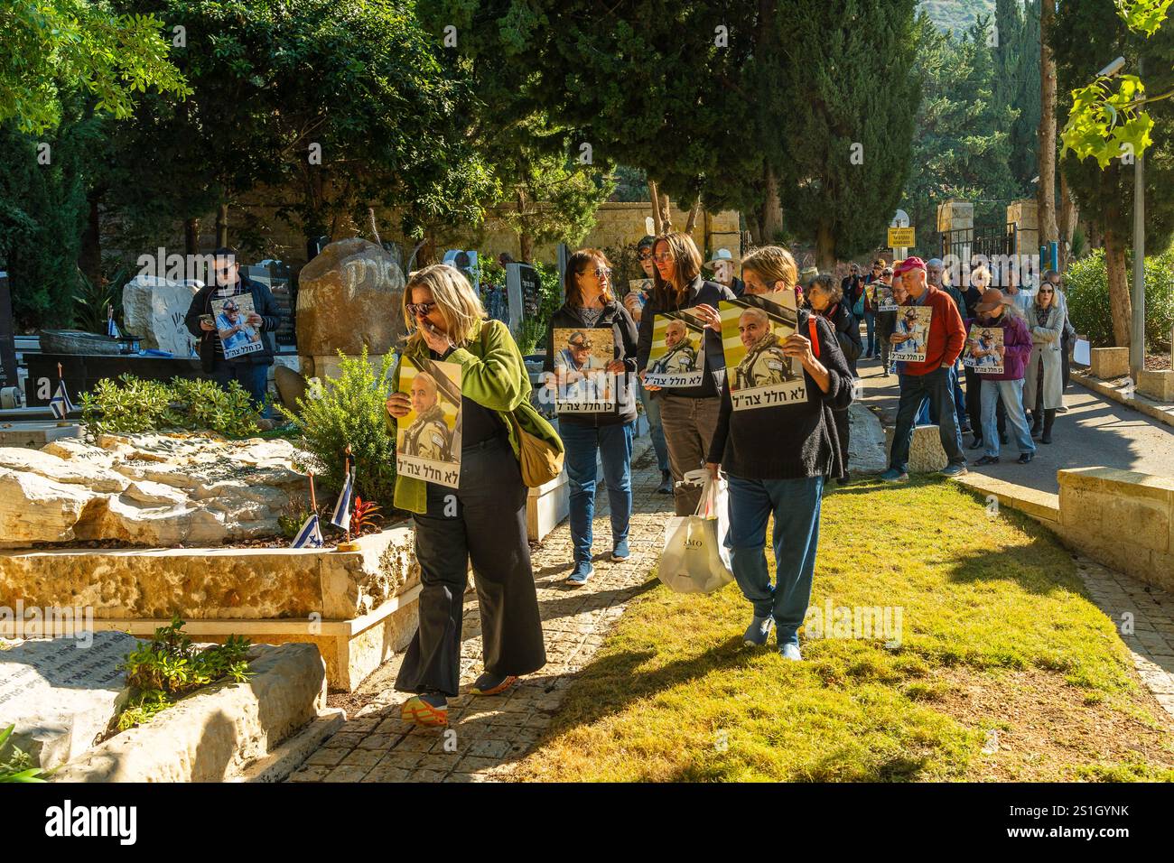 Haifa, Israel -January 03, 2025: 30 days memorial service for Airforce ...