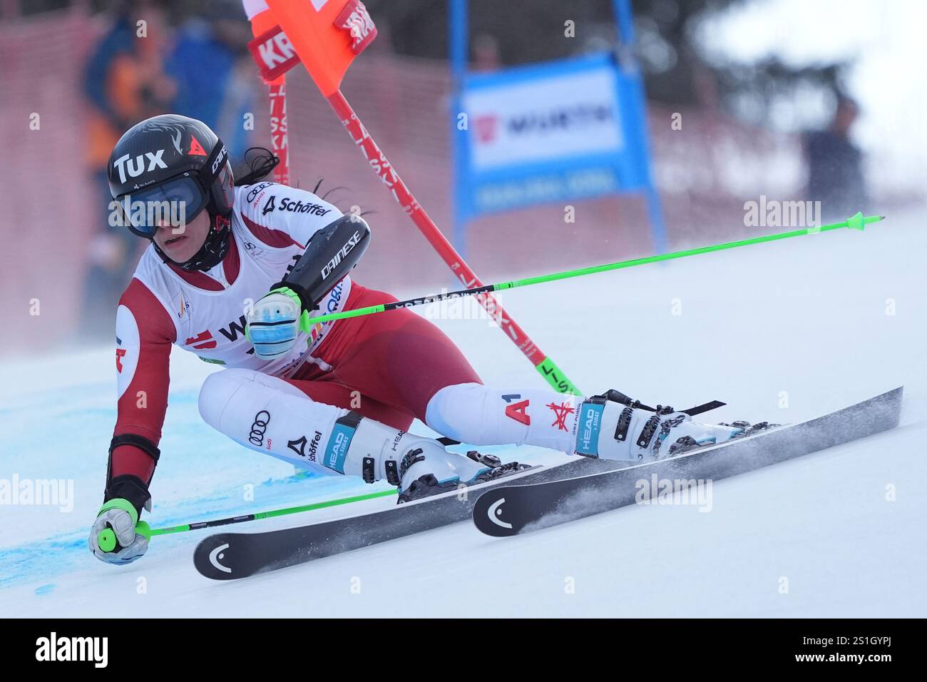 Austria's Stephanie Brunner speeds down the course during an alpine ski ...