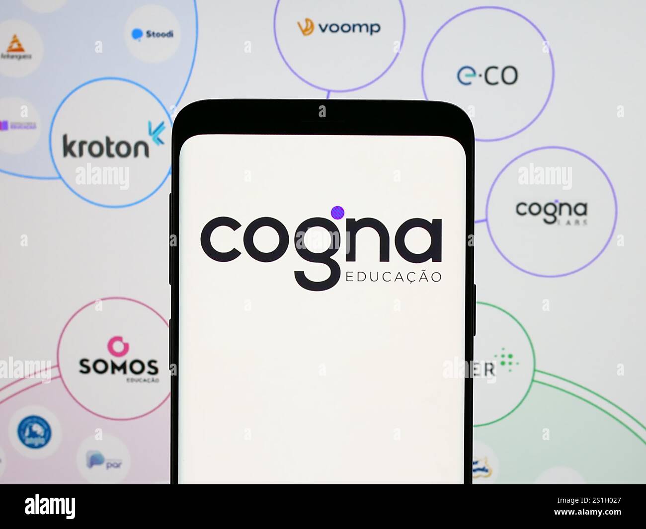 In this photo illustration, a smartphone with the logo of Brazilian ...