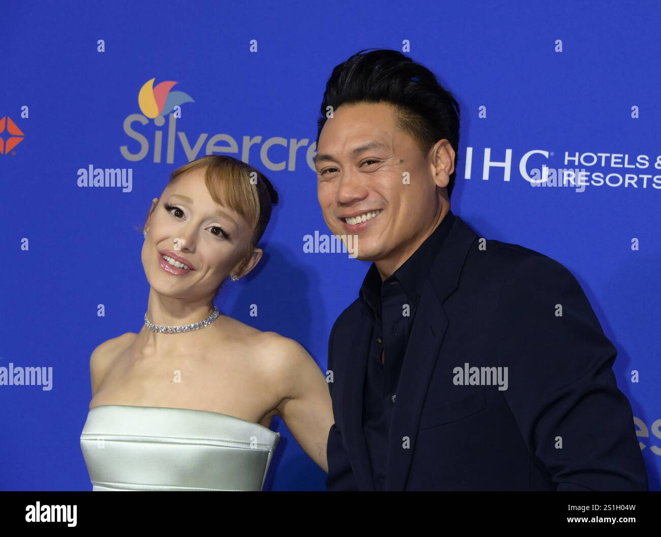 Palm Springs, USA. 03rd Jan, 2025. Ariana Grande and Jon M. Chu arriving at the 36th Annual Palm ...