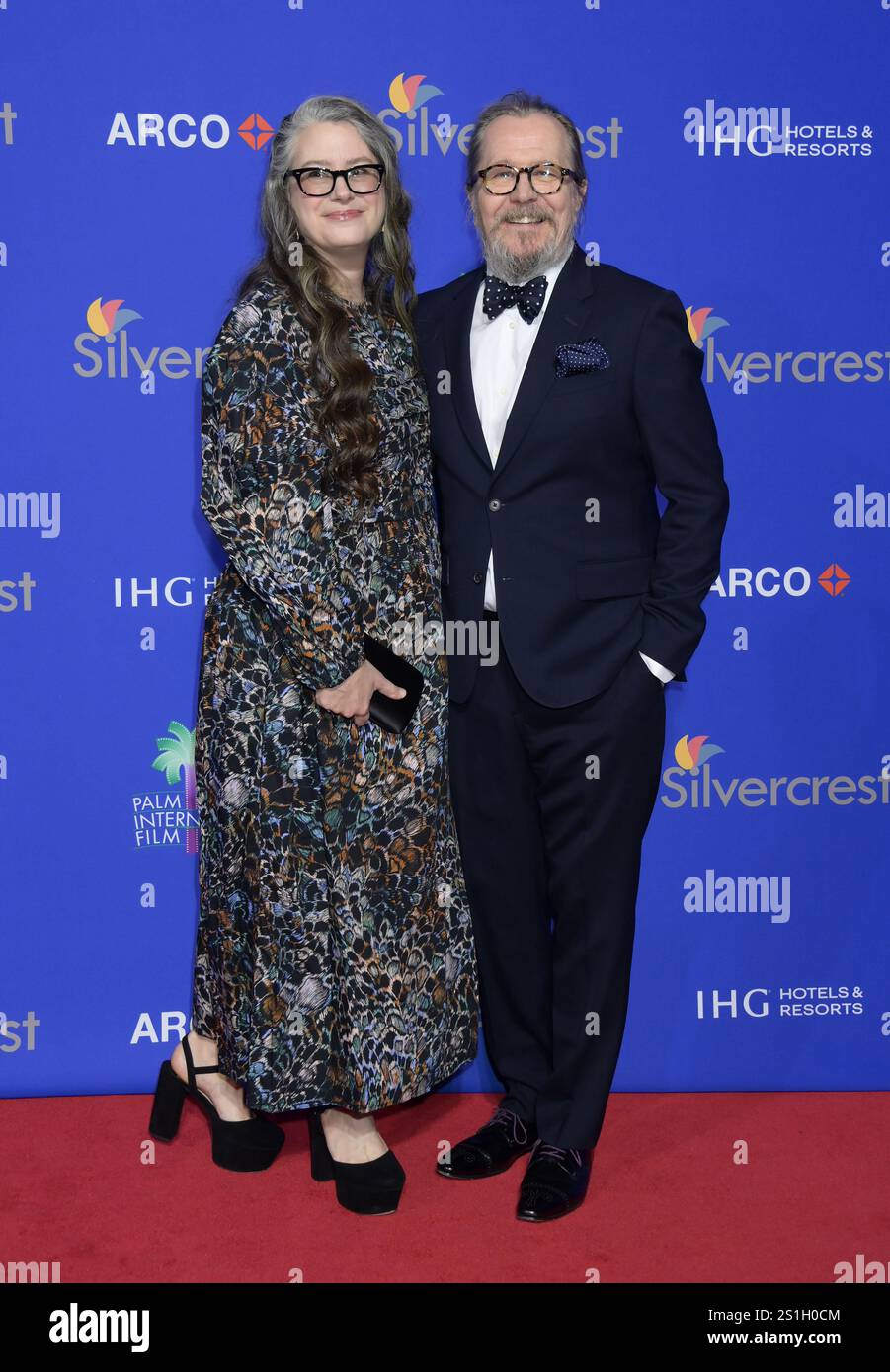 Palm Springs, USA. 03rd Jan, 2025. Gary Oldman and Gisele Schmidt ...