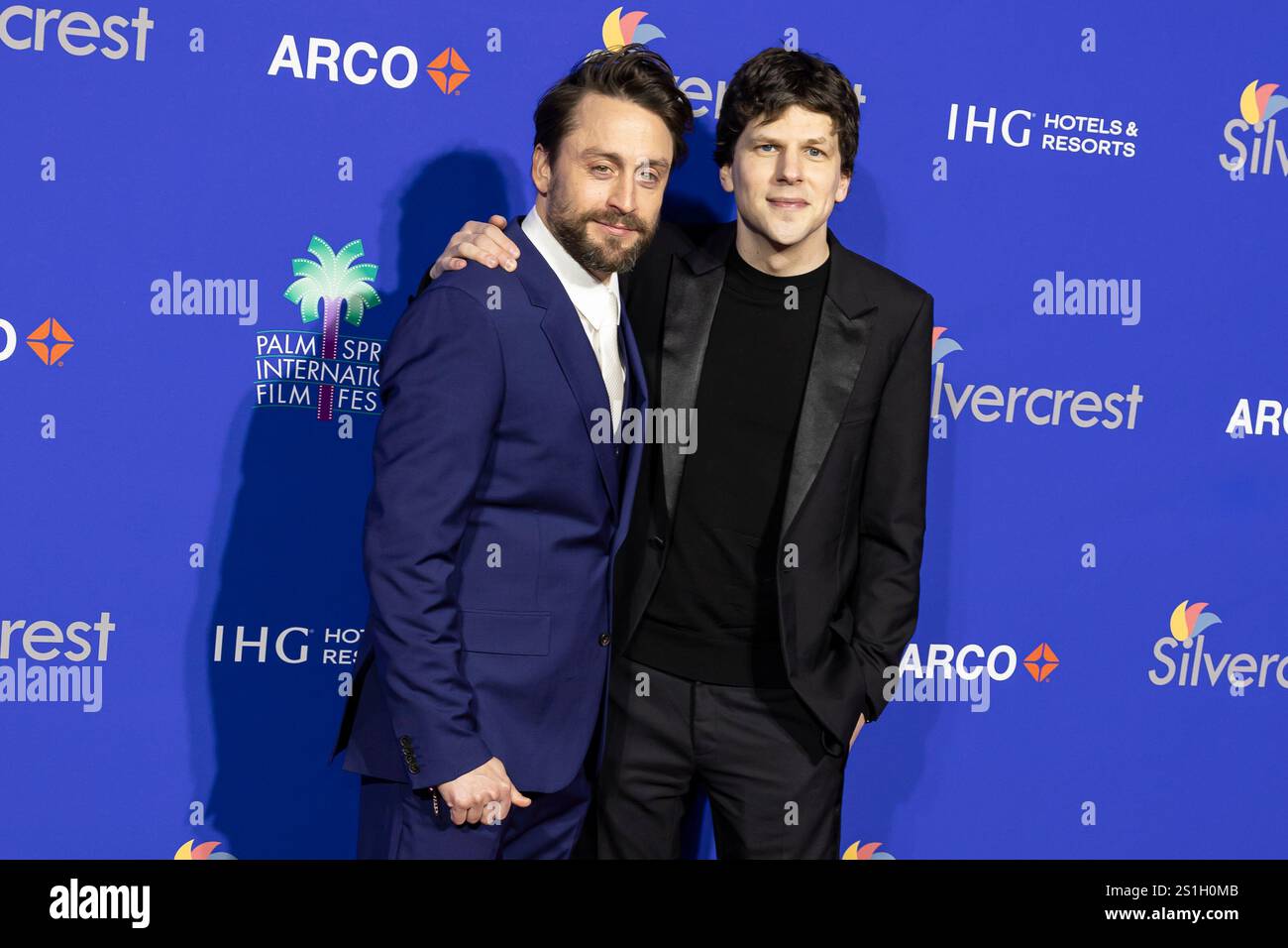 Palm Springs, USA. 03rd Jan, 2025. Kieran Culkin and Jesse Eisenberg ...