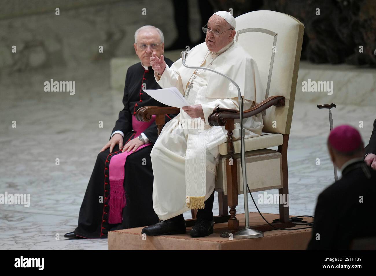 Pope Francis talks during an audience with Catholic associations of ...
