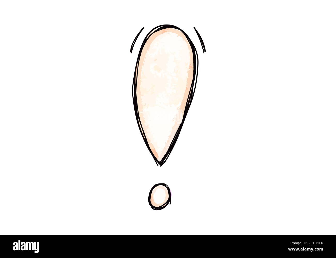 Exclamation point doodle element, vector illustration Stock Vector ...