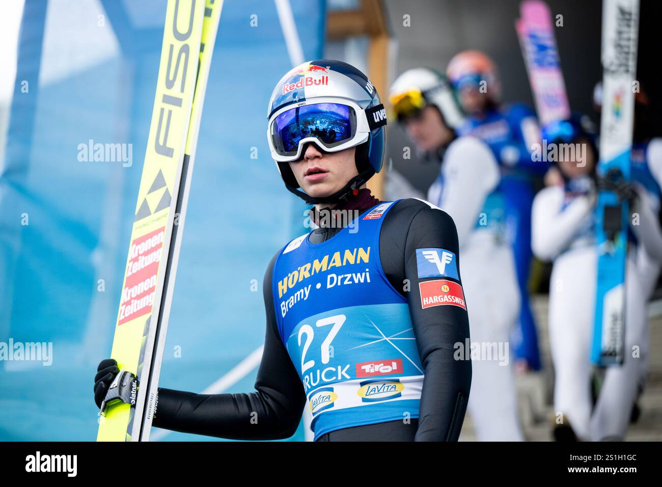 EMBACHER Stephan (Oesterreich) vor dem Sprung auf dem Schanzenturm, AUT ...