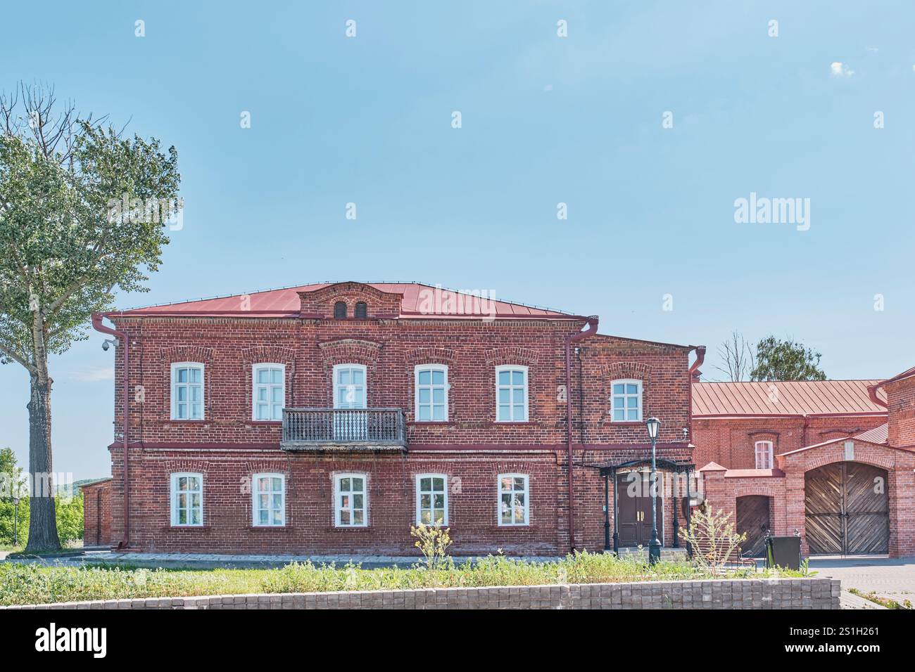 Historic 19th century fire brigade red brick building, Sviyazhsk ...