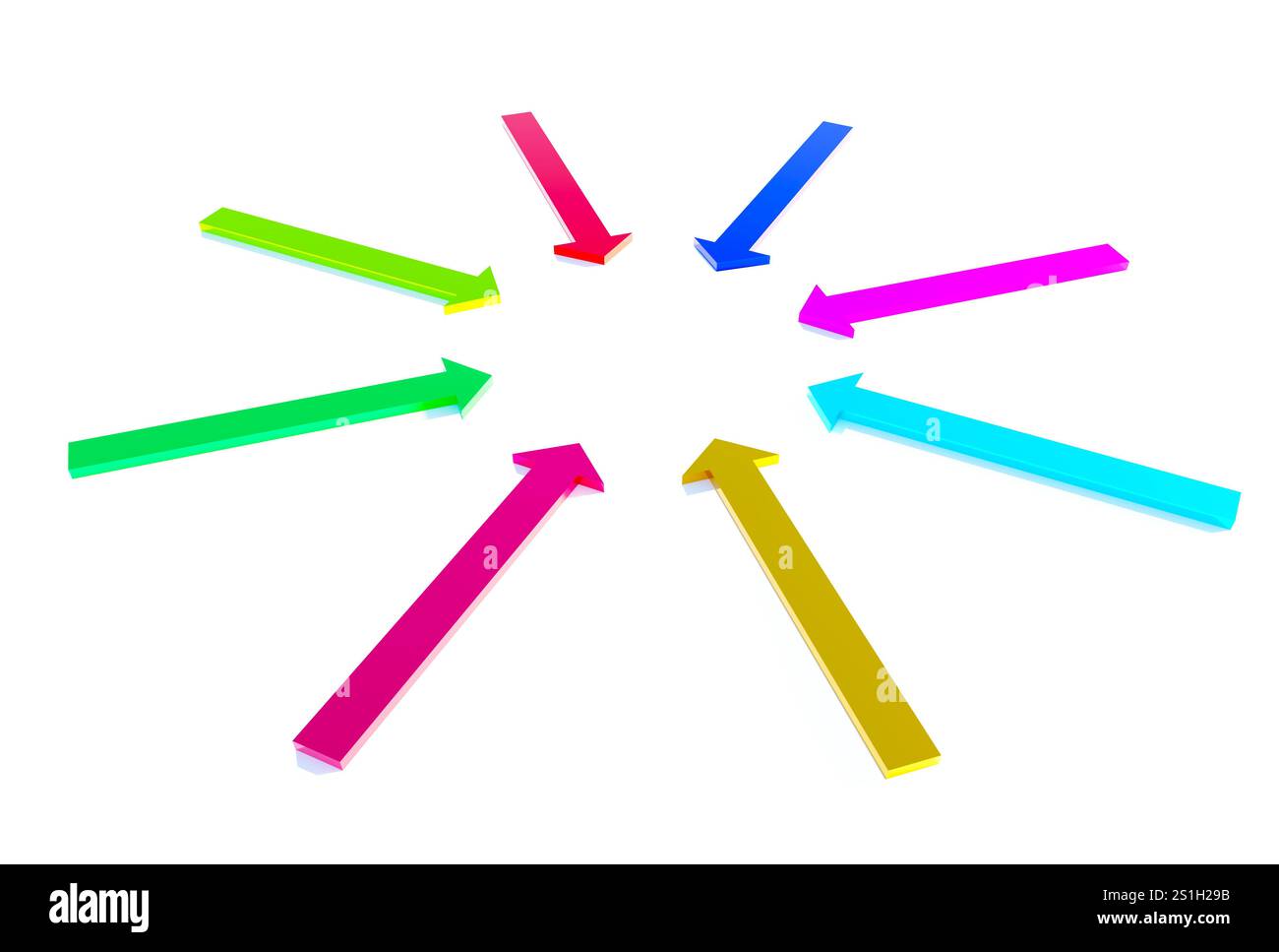 Colour Arrows inside on the white background Stock Photo - Alamy