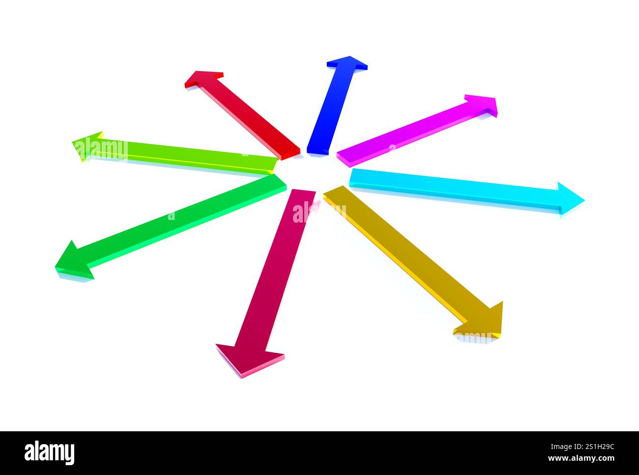 Colour Arrows outside on the white background Stock Photo - Alamy