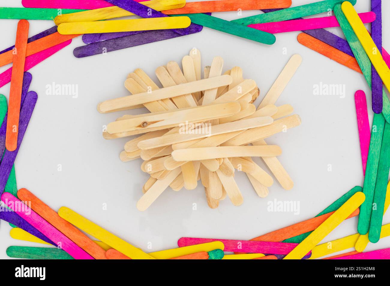 Popsicle wood sticks or Ice cream spatulas with wooden texture or ...