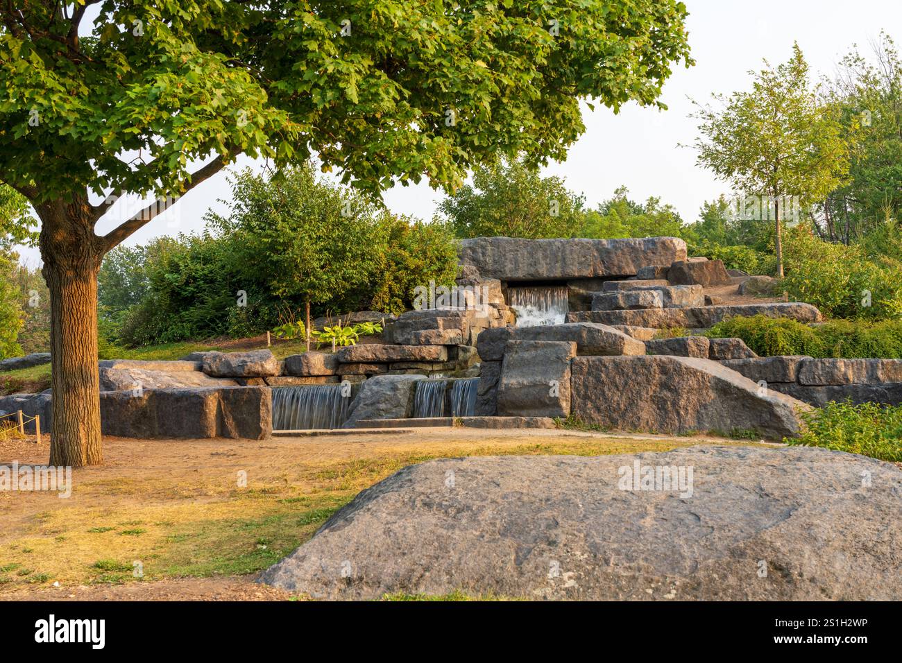 Mount Royal Park ( Parc du Mont-Royal ) Beaver Lake in summer sunset ...