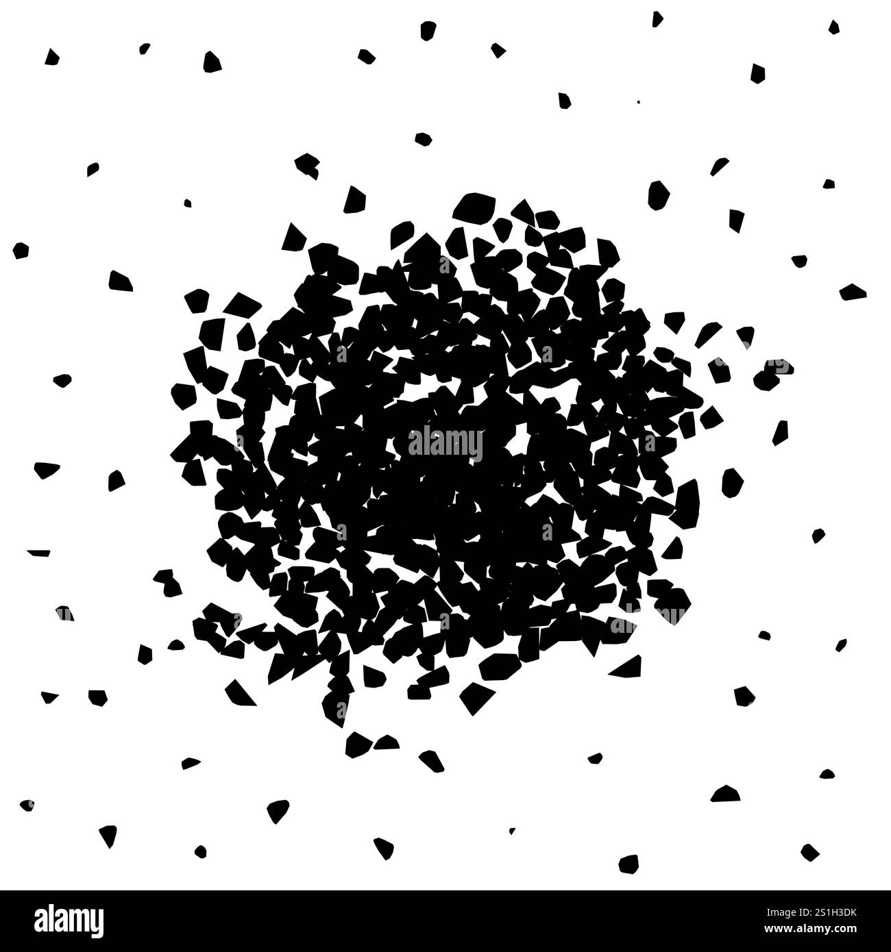 Black and white illustration of a pile of rocks. Concept of chaos and ...