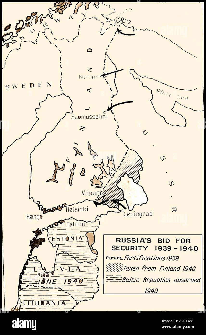 An old map showing Russian expansion 1939-1940 === Eine alte Karte, die ...