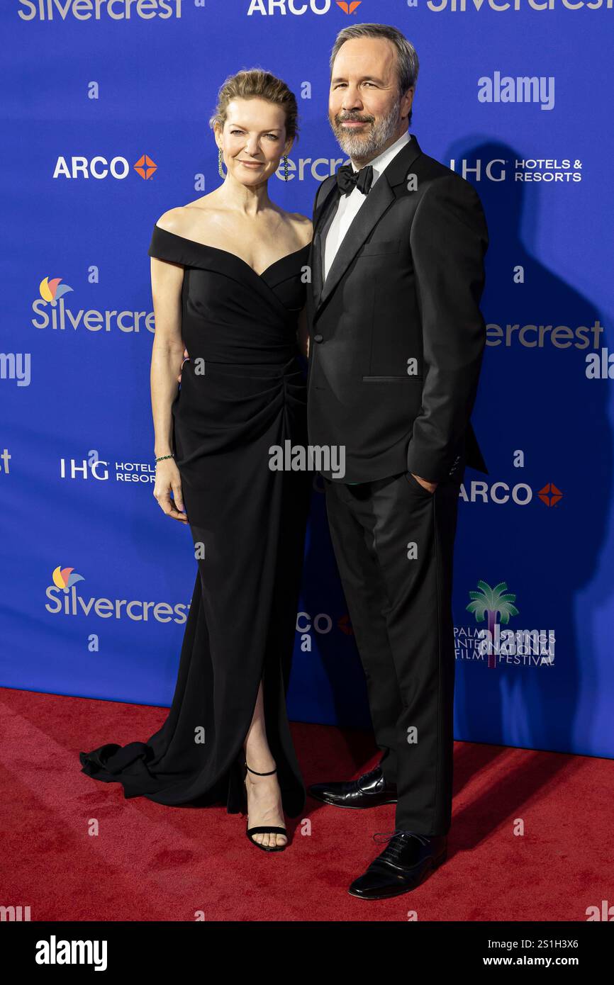 Palm Springs, USA. 03rd Jan, 2025. Tanya Lapointe and Denis Villeneuve ...