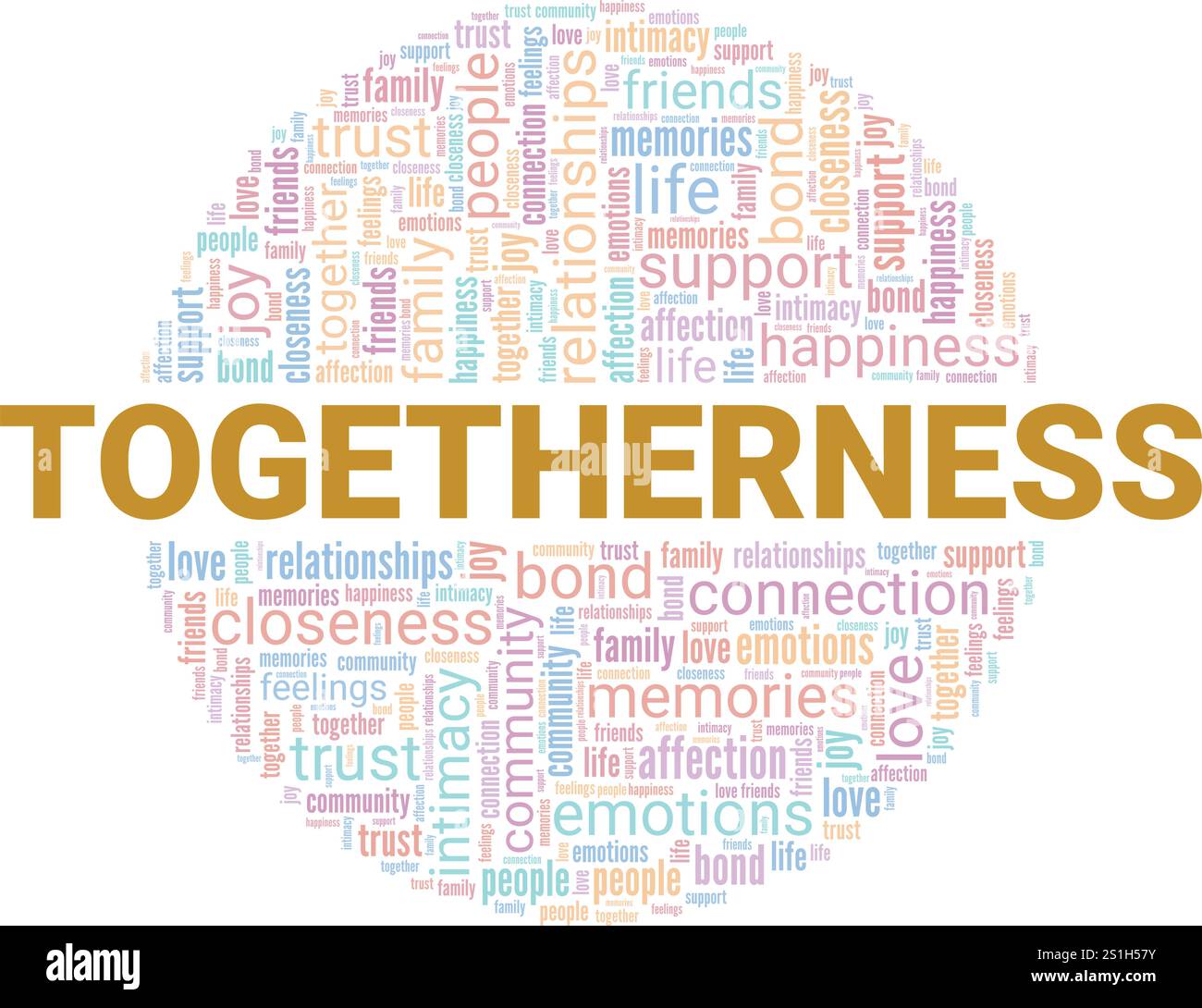 Togetherness word cloud conceptual design isolated on white background ...