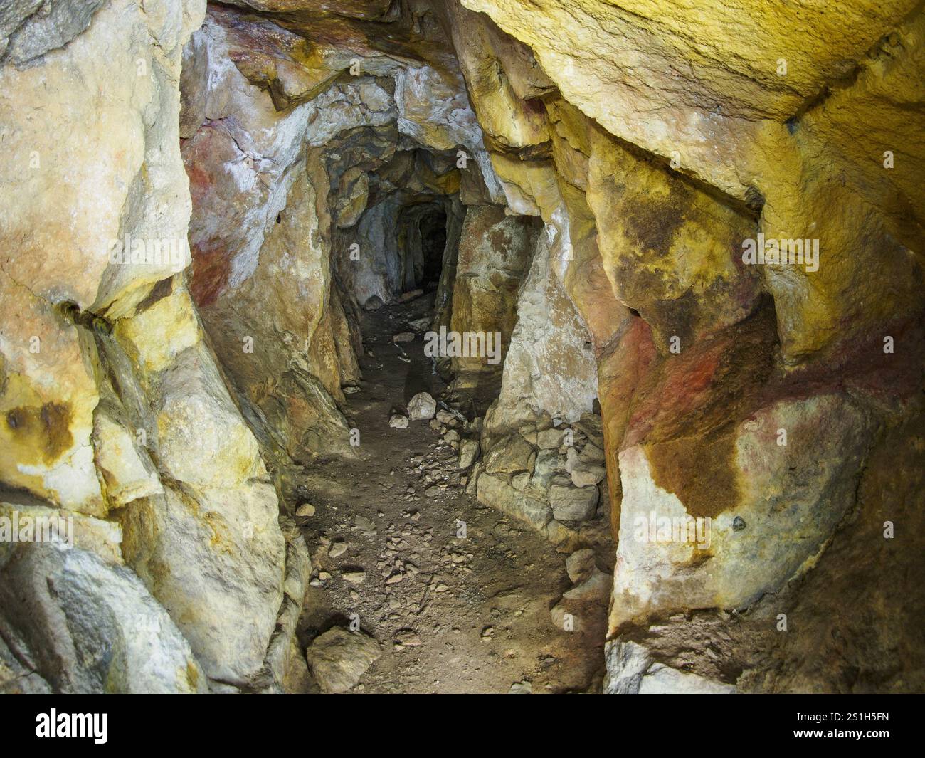 Gallery of an old abandoned mine in Allumiere, Monti della Tolfa in ...