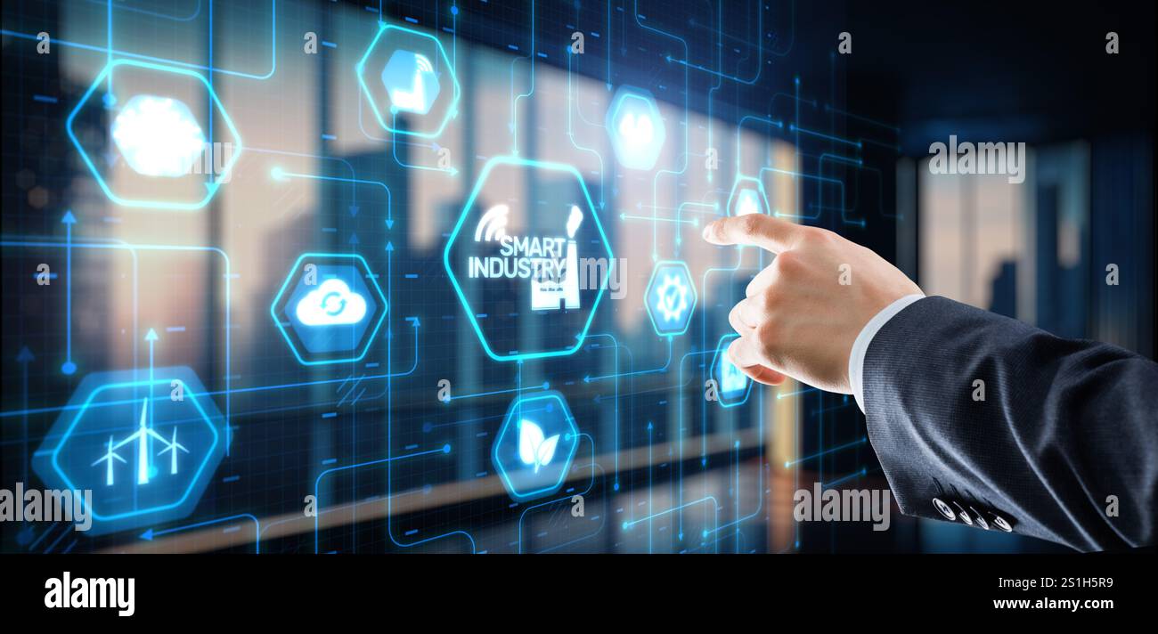 Smart industry. Technology process automation concept Stock Photo - Alamy