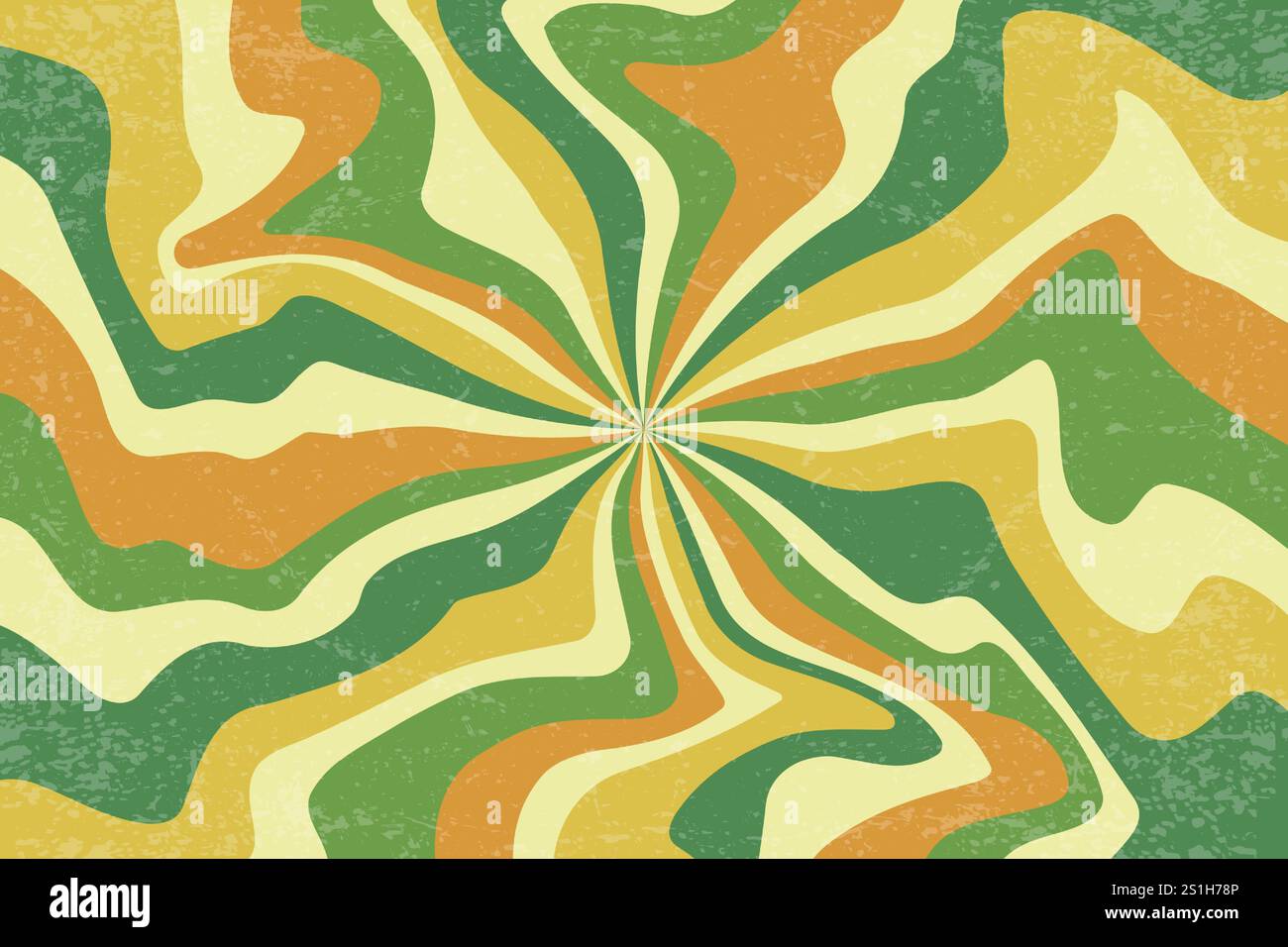Retro swirl rays background. Vector psychedelic pattern with groovy texture. Sun burst bg with ...