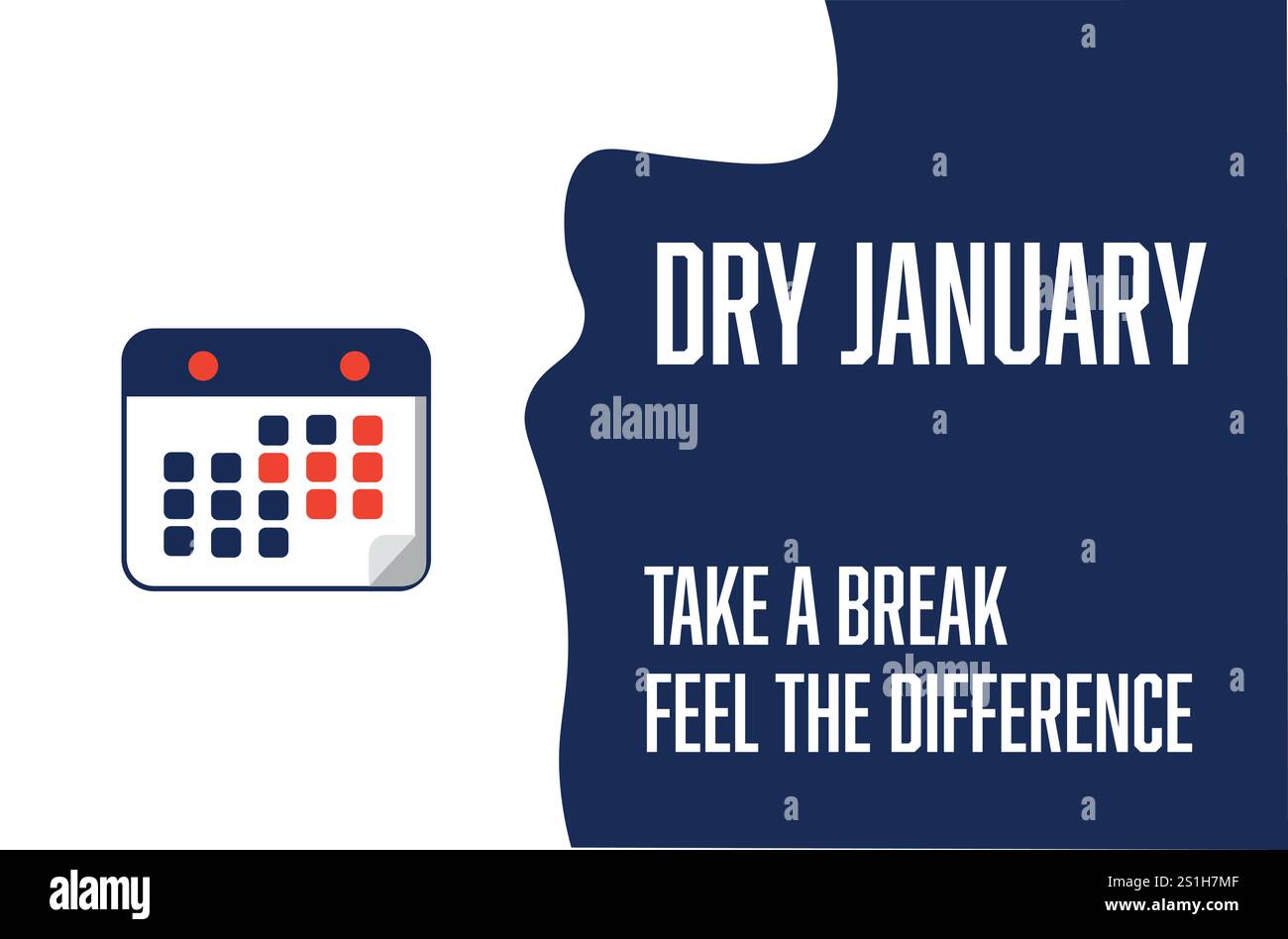 Dry January minimalist design with a blue and white theme, featuring a ...
