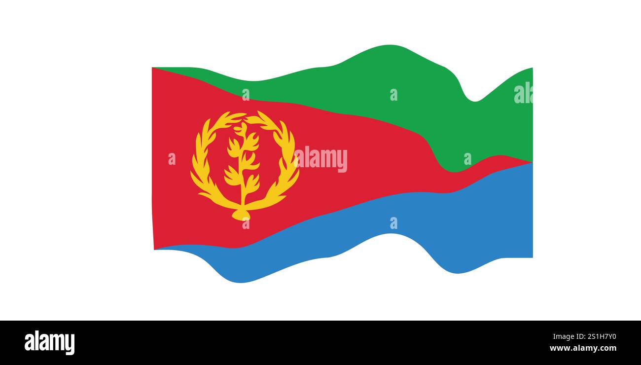 Flag of Eritrea. Eritrean national symbol in official colors. Template icon. Abstract vector ...