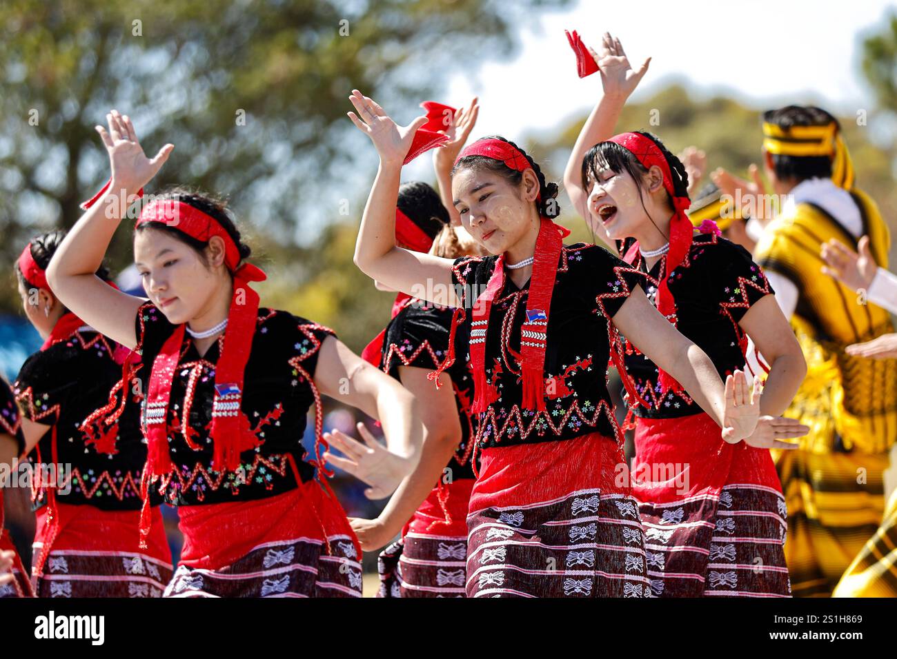 Karen youth perform traditional dances to celebrate the New Year. The Karen New Year celebration ...