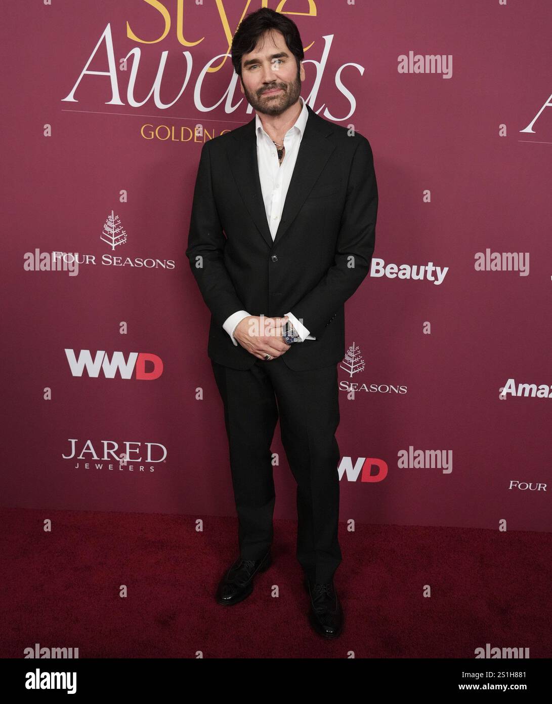 Michael Atmore arrives at the 2025 WWD Style Awards, Golden Globes held ...