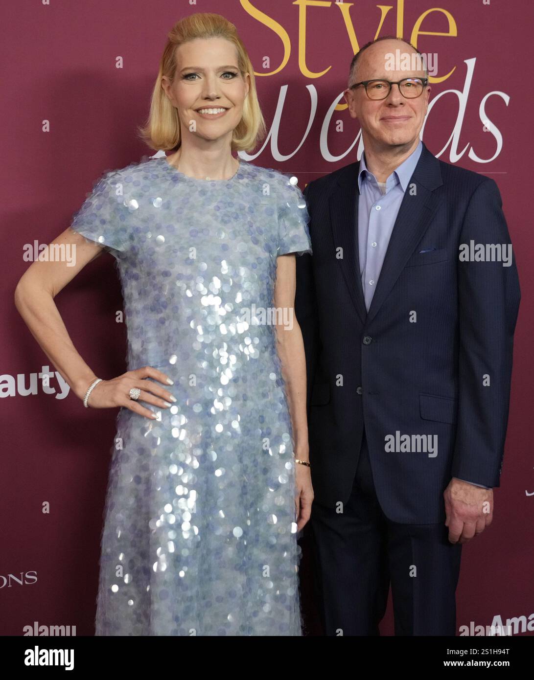 (L-R) Amanda Smith and Jim Fallon at the 2025 WWD Style Awards, Golden Globes held at the Four ...