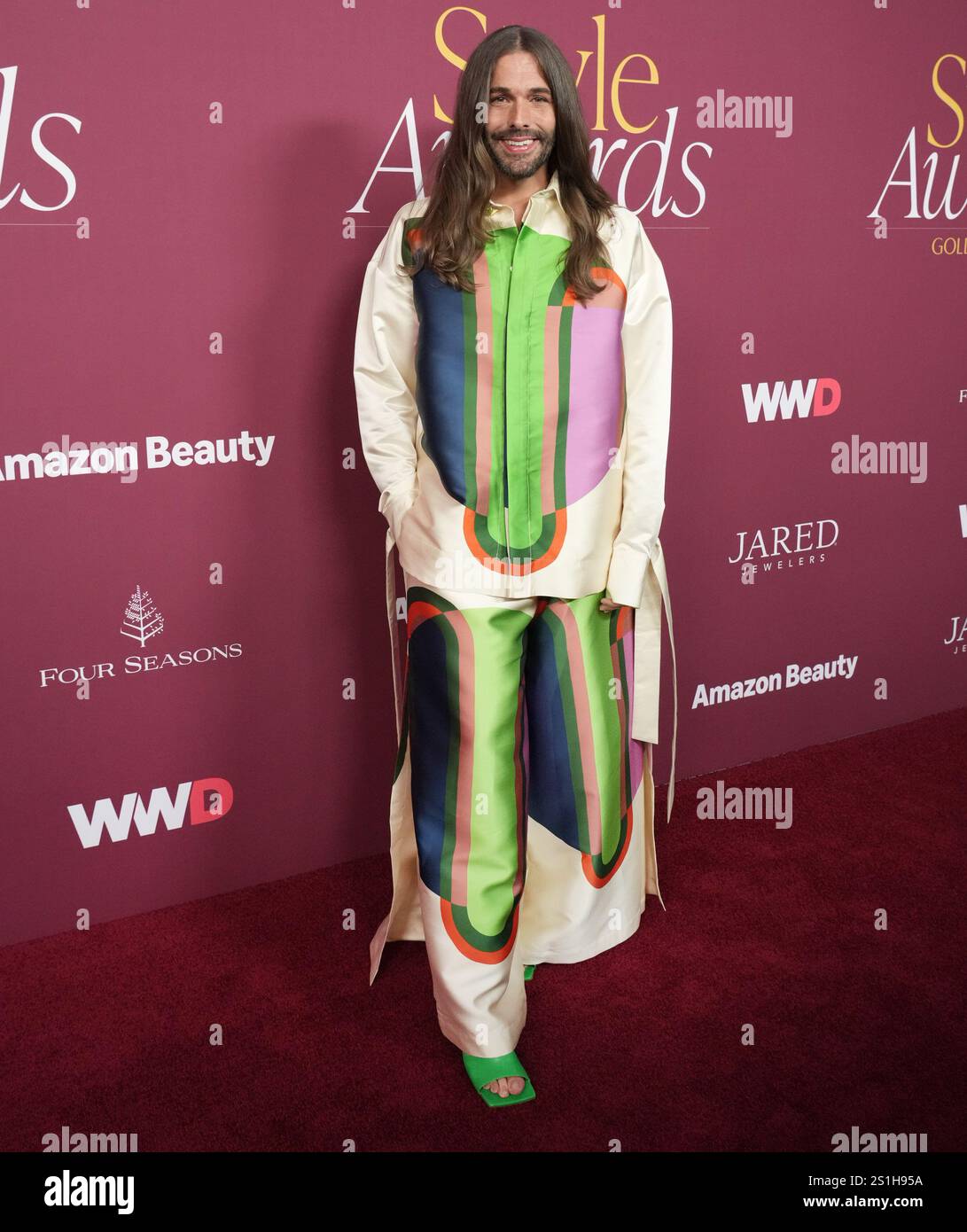 Jonathan van Ness arrives at the 2025 WWD Style Awards, Golden Globes ...