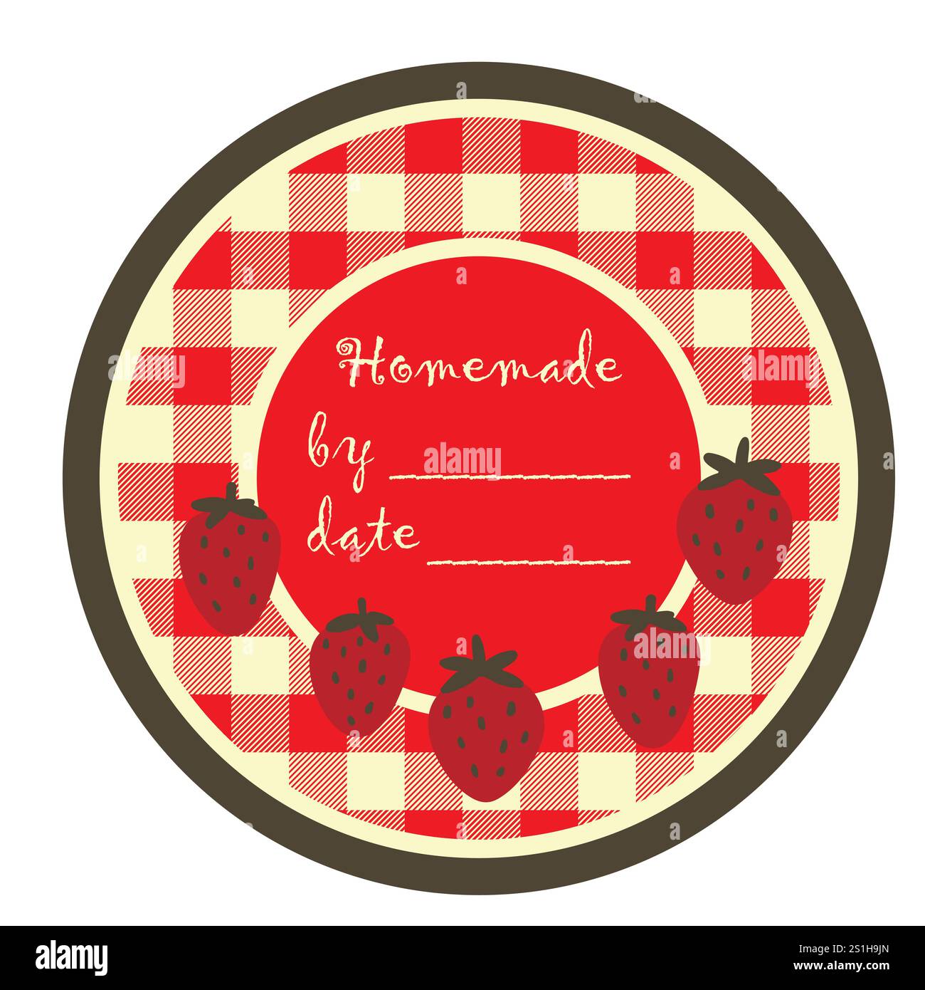 Template jam label design. Retro homemade label. Strawberry marmalade ...