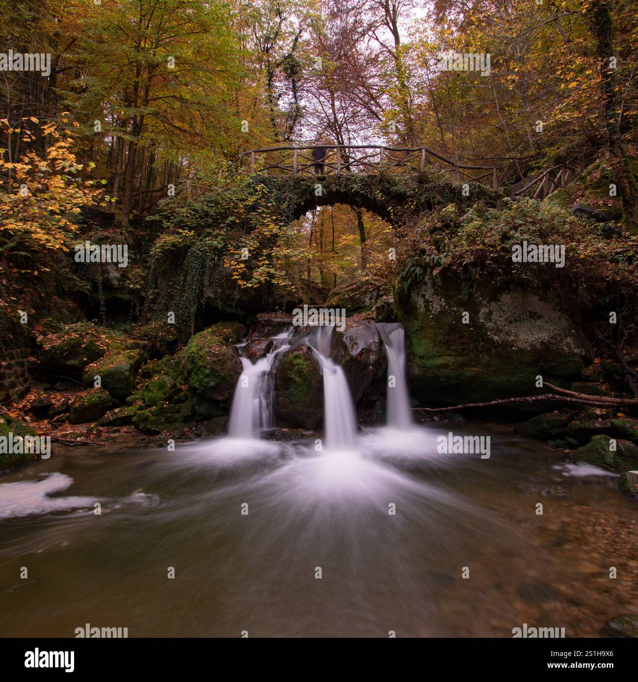 Wandern im Mullerthal Blick auf den romantischen Wasserfall ...