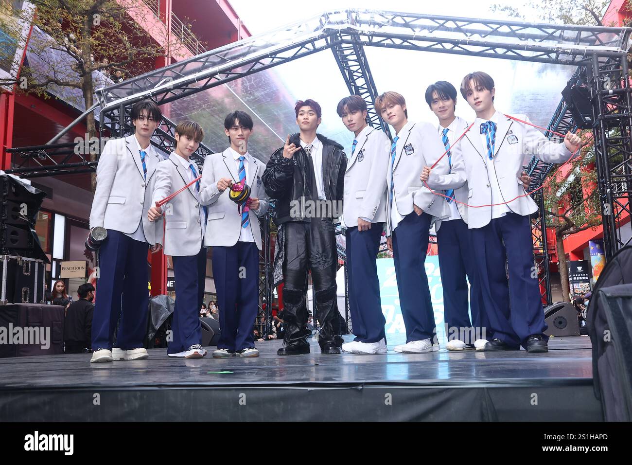 TAIPEI, CHINA - JANUARY 4, 2025 - U: NUS band members participated as guests in the signing ...