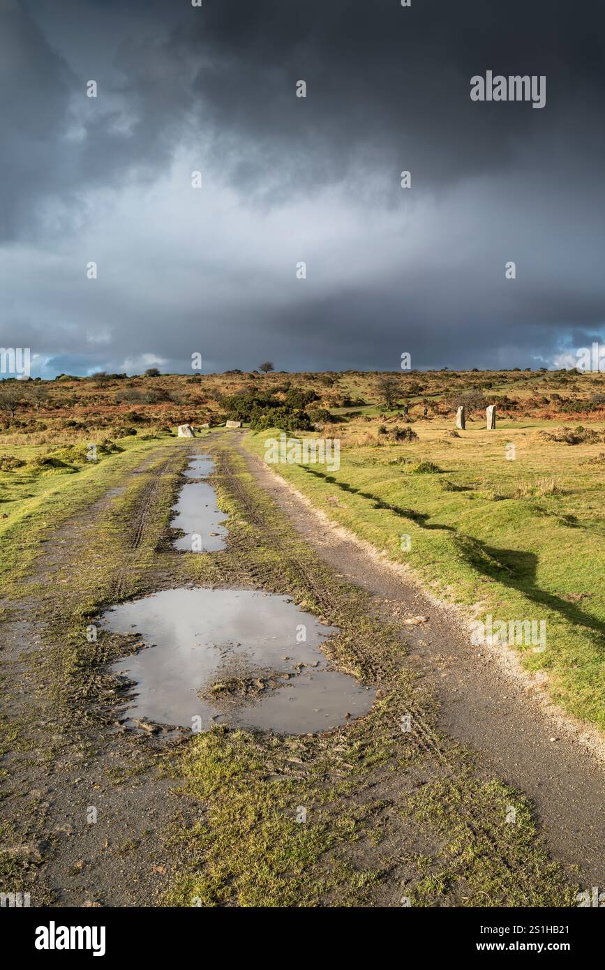 The route of the old disused railway track on the wild windswept ...