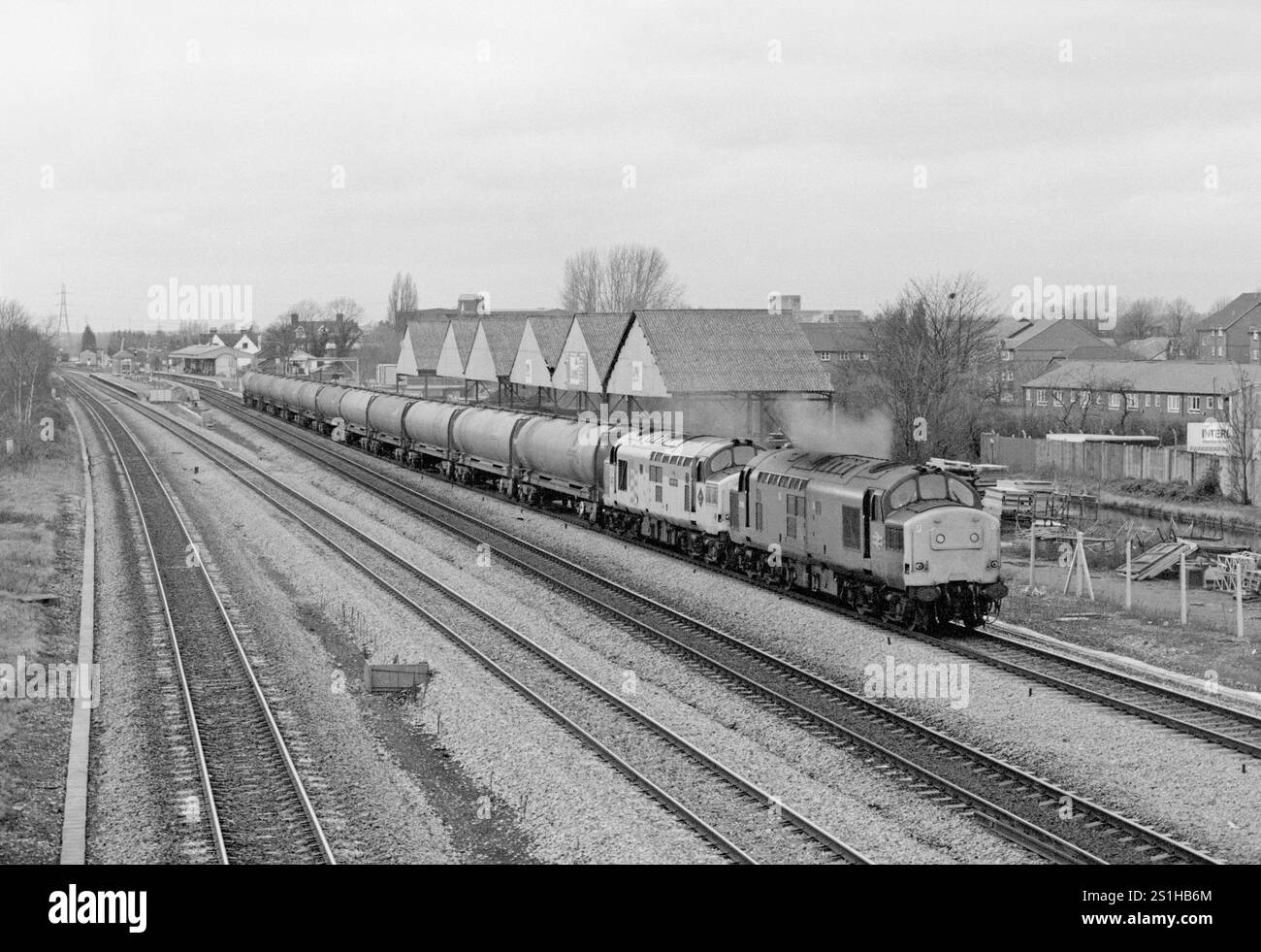 A pair of Class 37 diesel locomotives numbers 37162 and 37220 working a ...