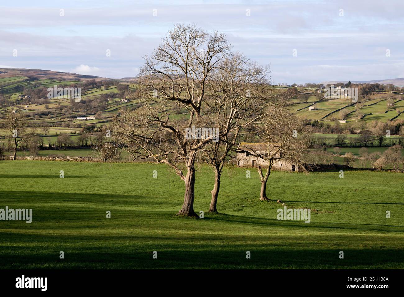 View across the valley towards the village of West Burton, which marks ...