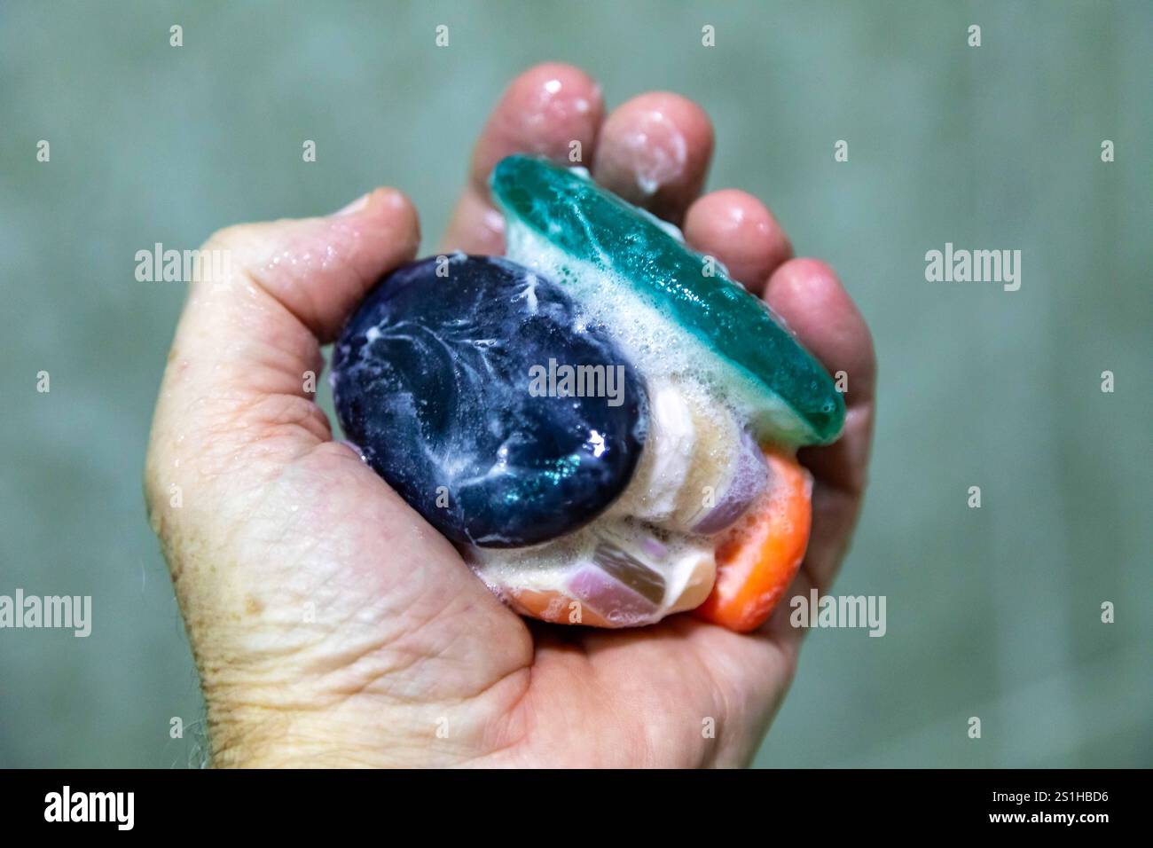 Used soaps glued together to form a ball. Ball of Used Soaps of ...