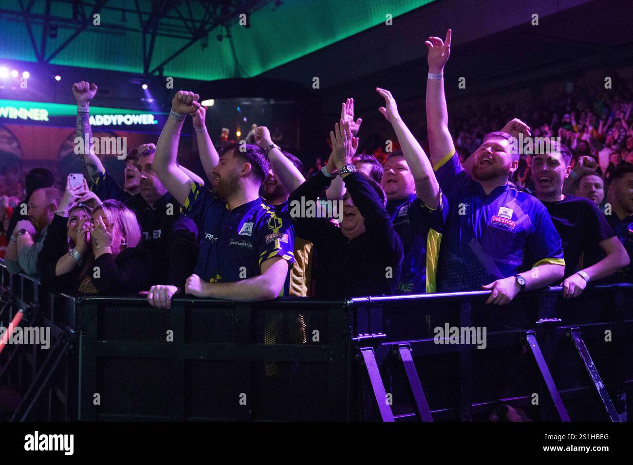 Luke Littler's family celebrating him winning the final of the Paddy ...