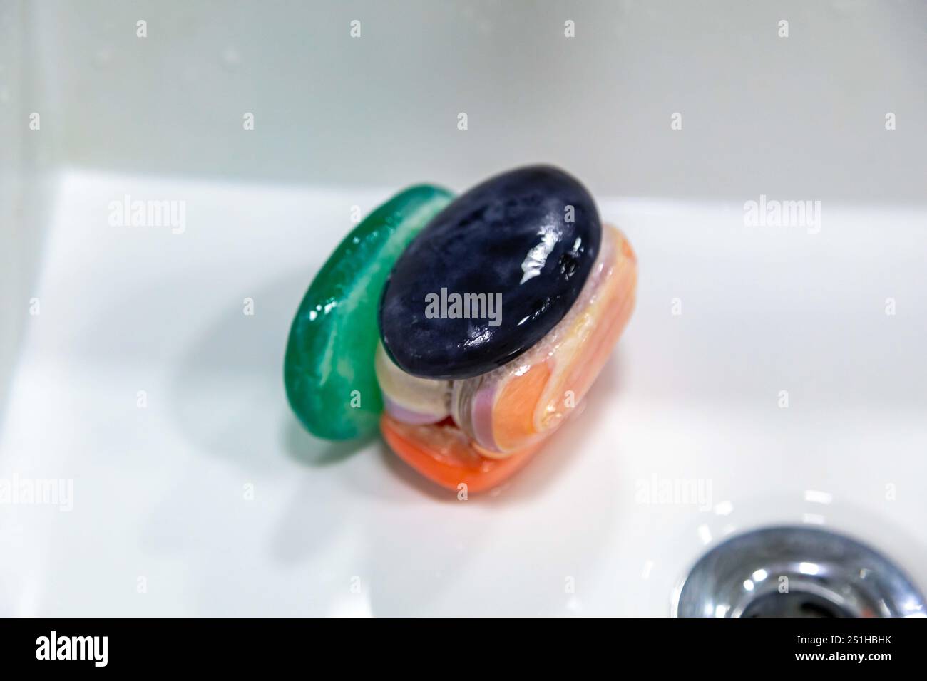 Used soaps glued together to form a ball. Ball of Used Soaps of ...