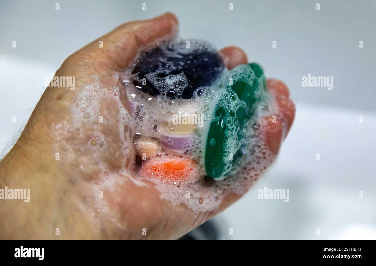 Used soaps glued together to form a ball. Ball of Used Soaps of ...