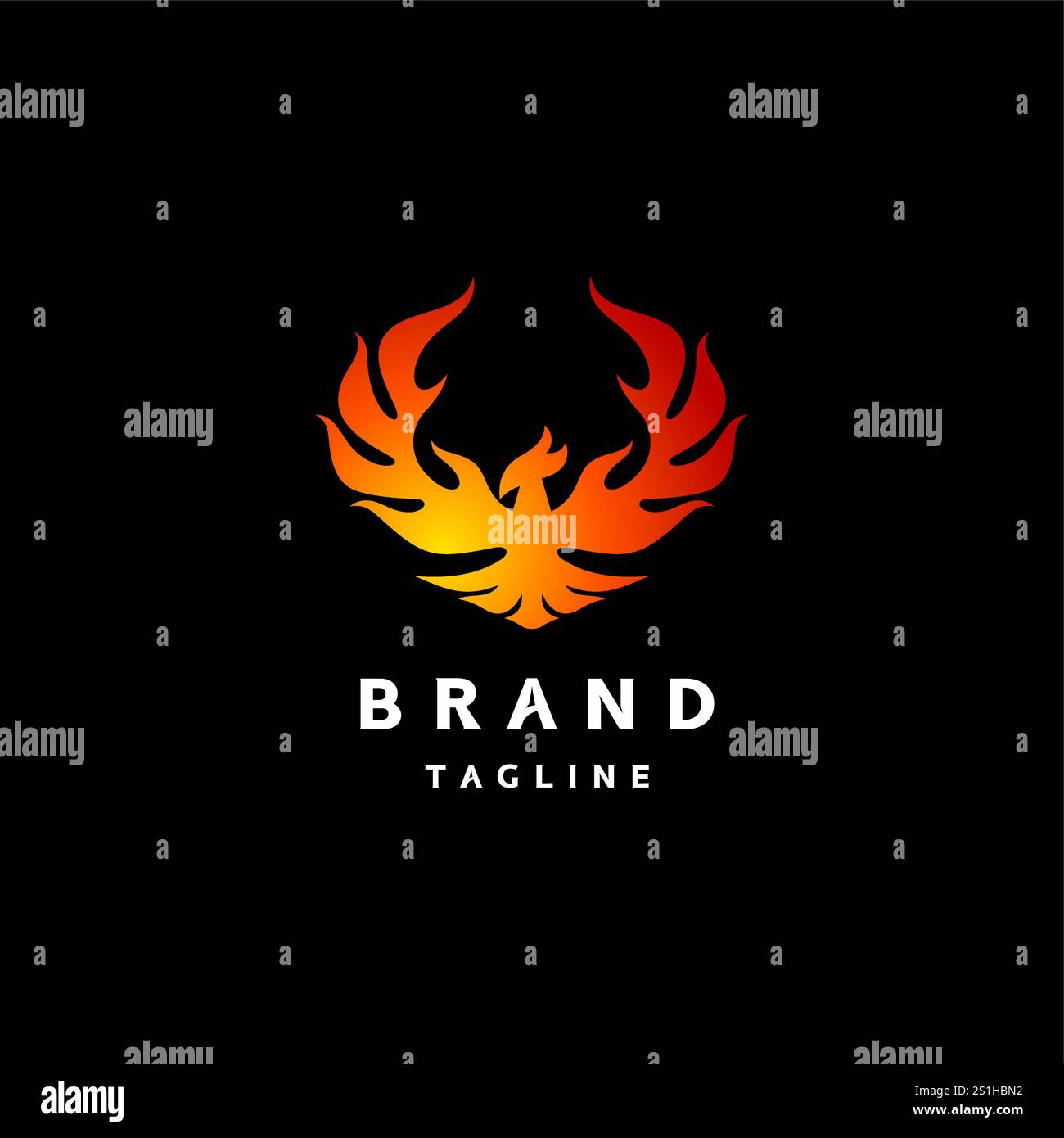 Legend Majestic Firebird Logo Design. Fiery Phoenix Bird Logo Design ...