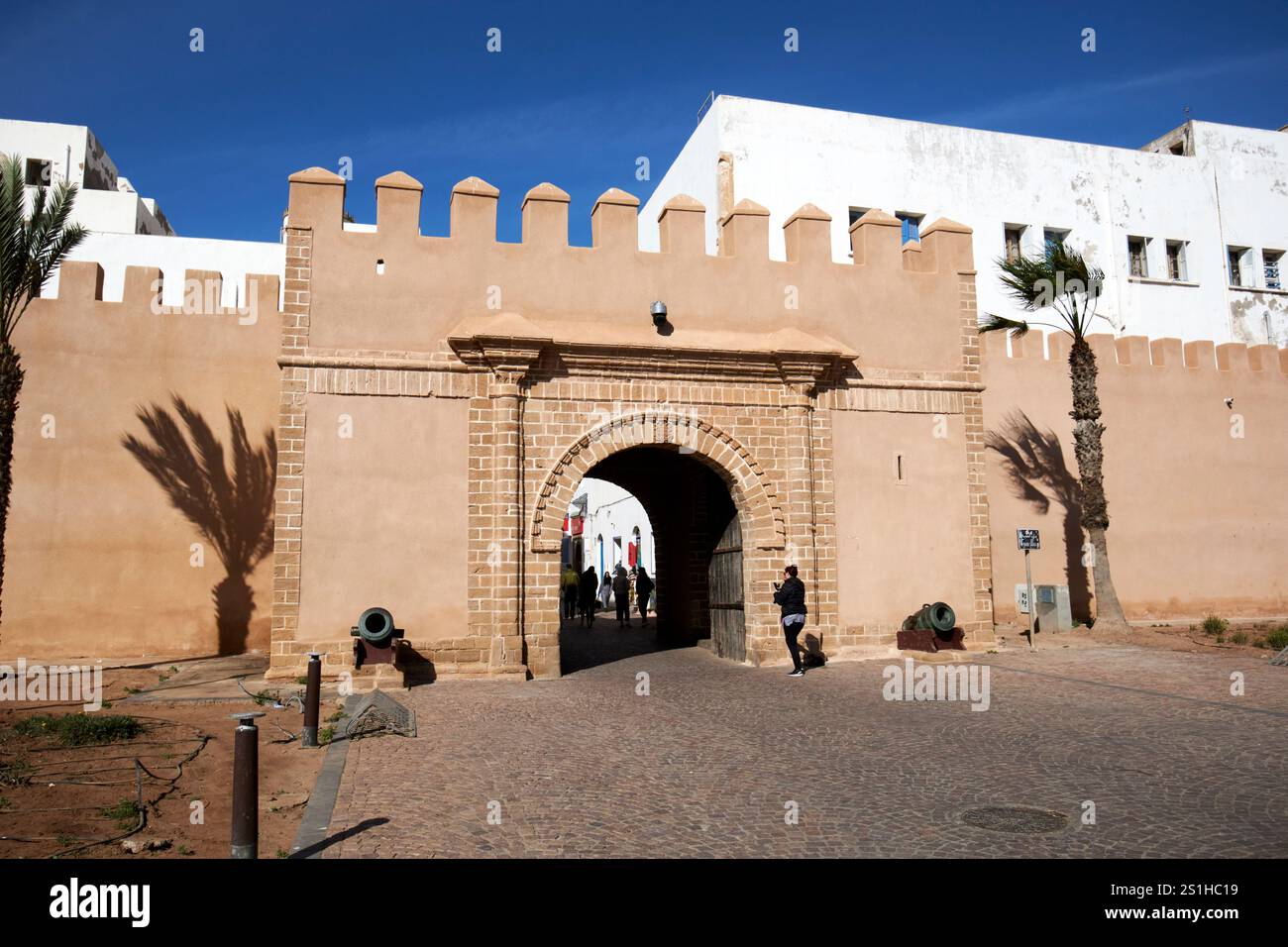 bab sbaa gate in the city walls to the kasbah of the medina old city ...