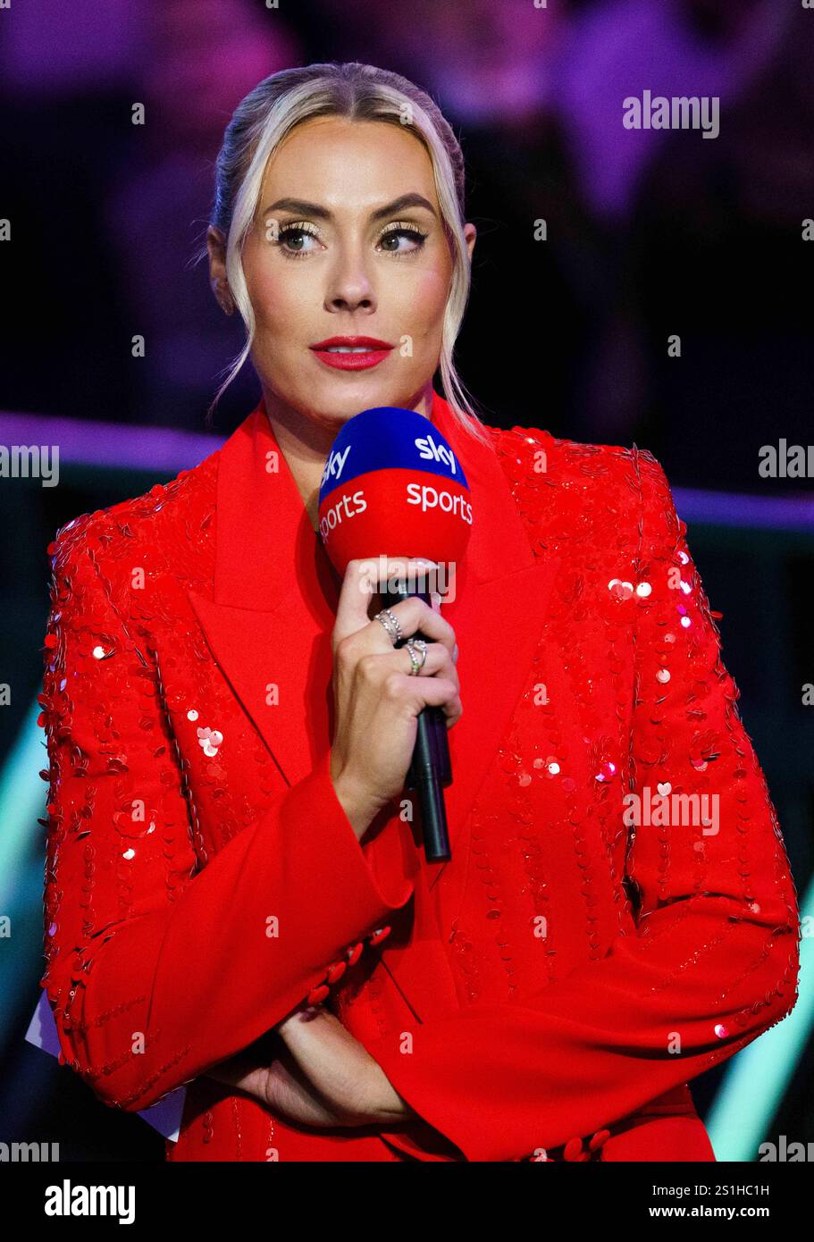 Presenter Emma Paton during the final of the Paddy Power World Darts ...