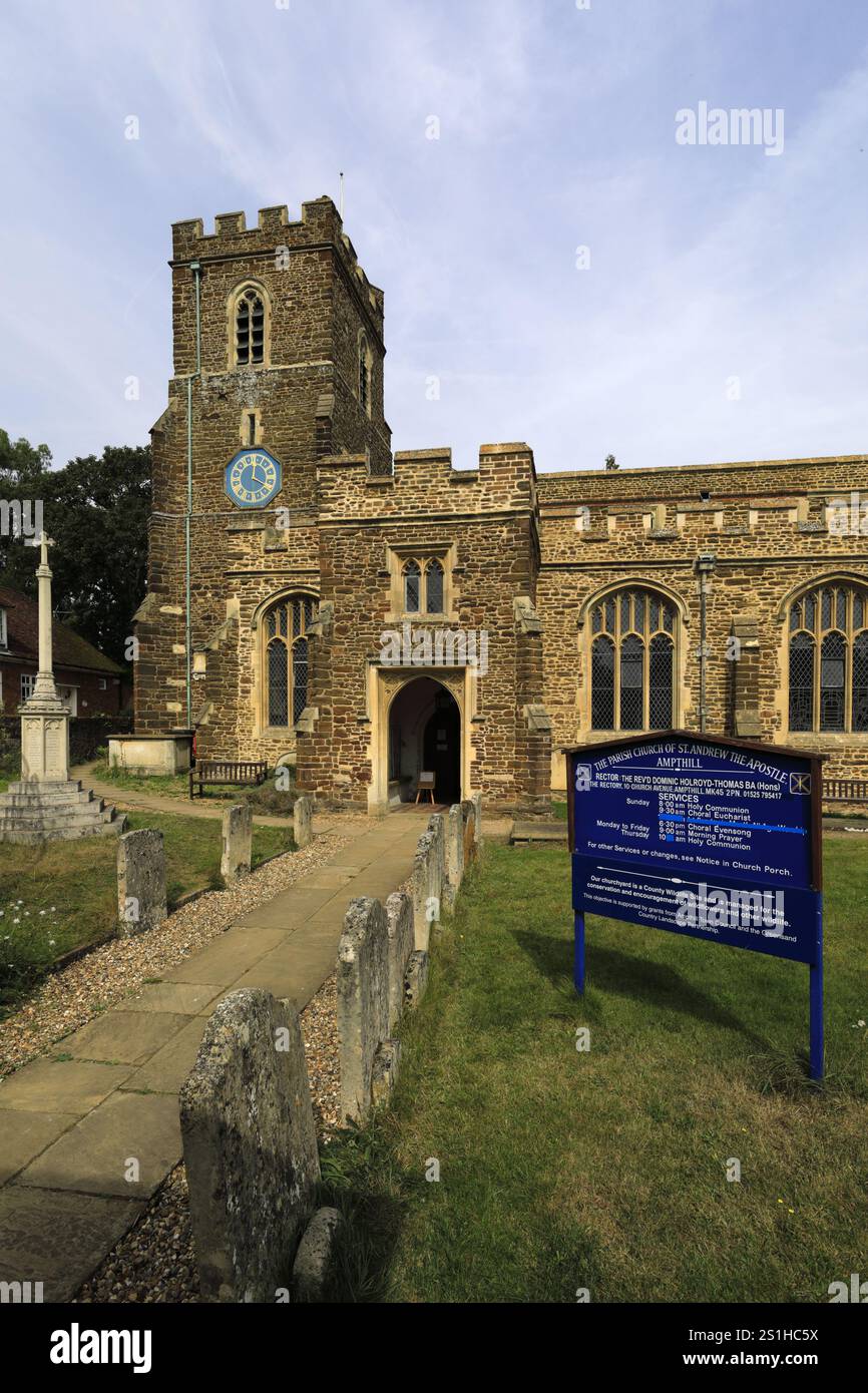 View of St Andrews church, Church Street, Ampthill town, Bedfordshire ...